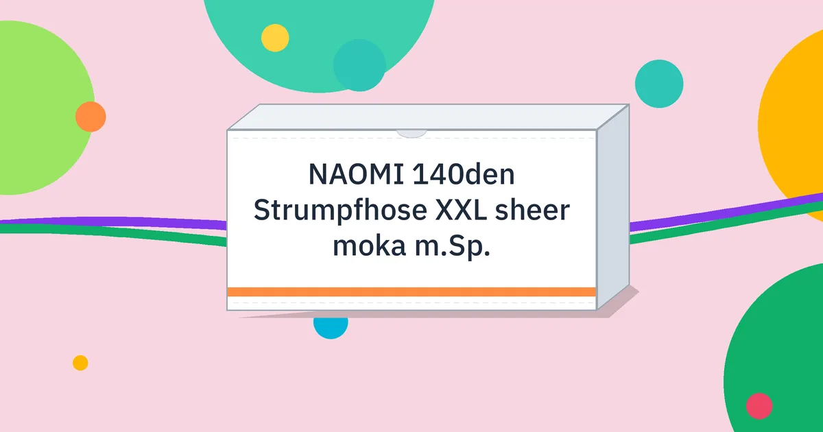 Symbolbild: Packung mit der Aufschrift NAOMI 140den Strumpfhose XXL sheer moka m.Sp. (PZN 16177870) – Verfügbarkeit und Bezug in Apotheken in Frankfurt am Main