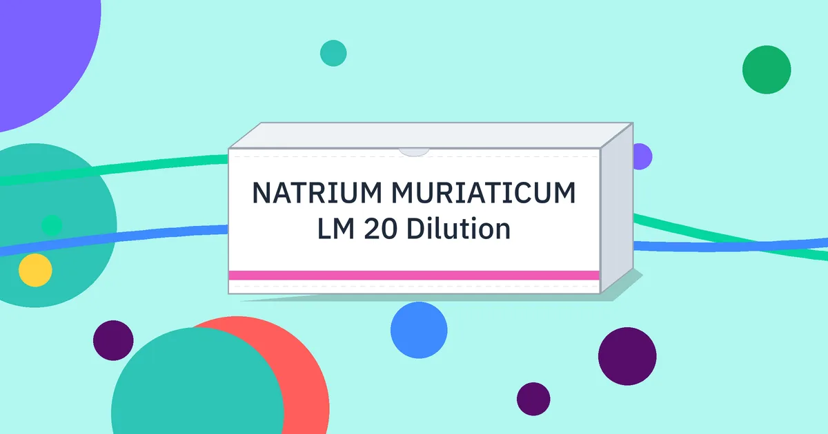 Symbolbild: Packung mit der Aufschrift NATRIUM MURIATICUM LM 20 Dilution (PZN 12965346) – Verfügbarkeit und Bezug in Apotheken in Frankfurt am Main