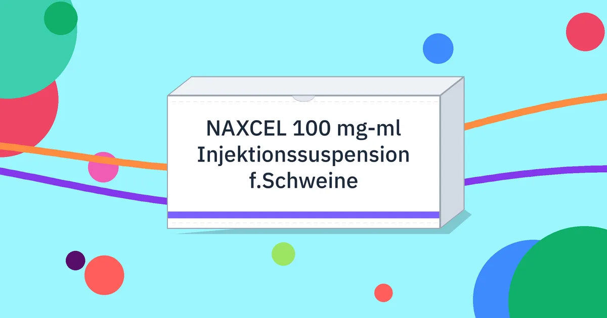 Symbolbild: Packung mit der Aufschrift NAXCEL 100 mg-ml Injektionssuspension f.Schweine (PZN 04020494) – Verfügbarkeit und Bezug in Apotheken in Frankfurt am Main