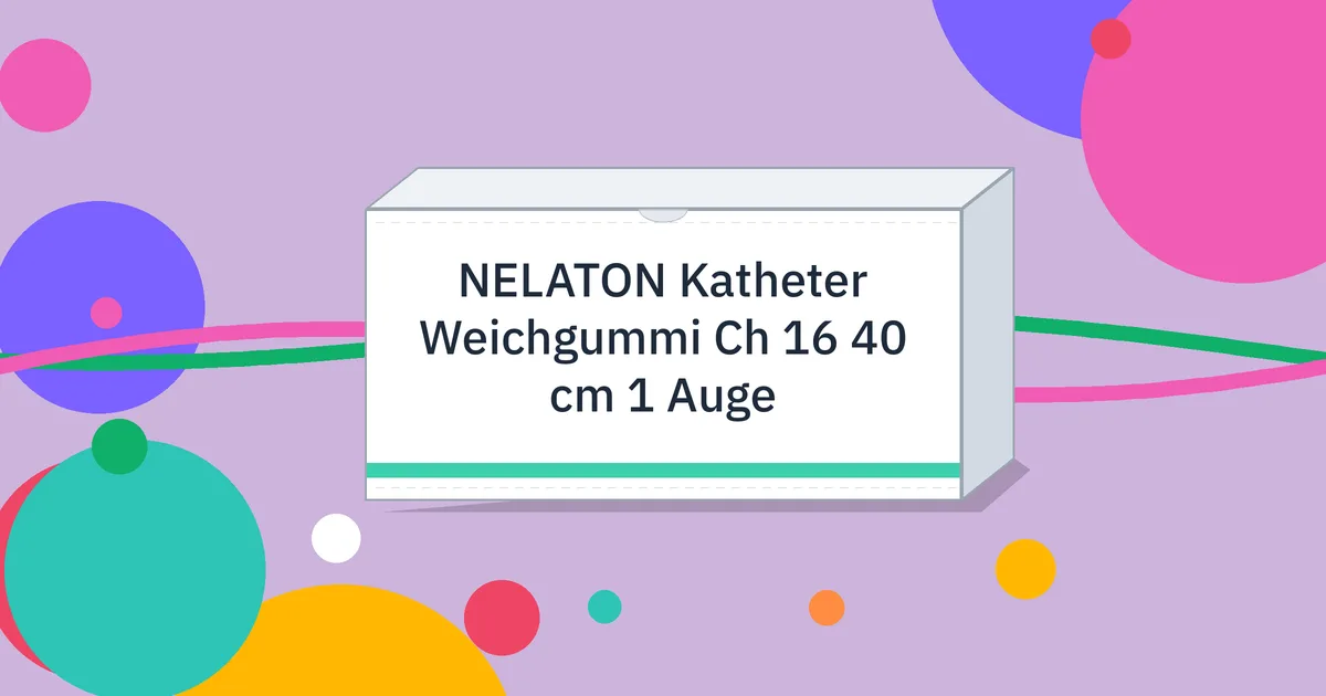 Symbolbild: Packung mit der Aufschrift NELATON Katheter Weichgummi Ch 16 40 cm 1 Auge (PZN 10085865) – Verfügbarkeit und Bezug in Apotheken in Frankfurt am Main