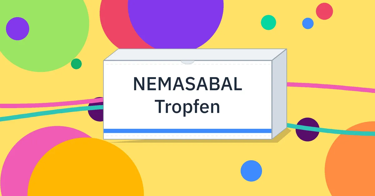 Symbolbild: Packung mit der Aufschrift NEMASABAL Tropfen (PZN 01451288) – Verfügbarkeit und Bezug in Apotheken in Frankfurt am Main