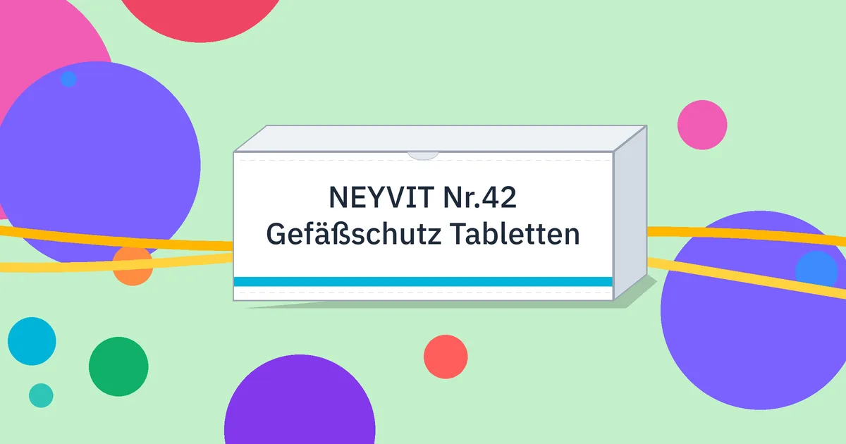 Symbolbild: Packung mit der Aufschrift NEYVIT Nr.42 Gefäßschutz Tabletten (PZN 18307408) – Verfügbarkeit und Bezug in Apotheken in Frankfurt am Main