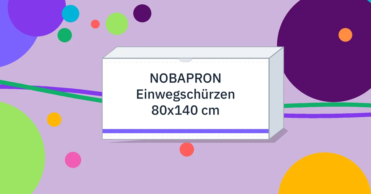 Symbolbild: Packung mit der Aufschrift NOBAPRON Einwegschürzen 80x140 cm (PZN 13920736) – Verfügbarkeit und Bezug in Apotheken in Frankfurt am Main