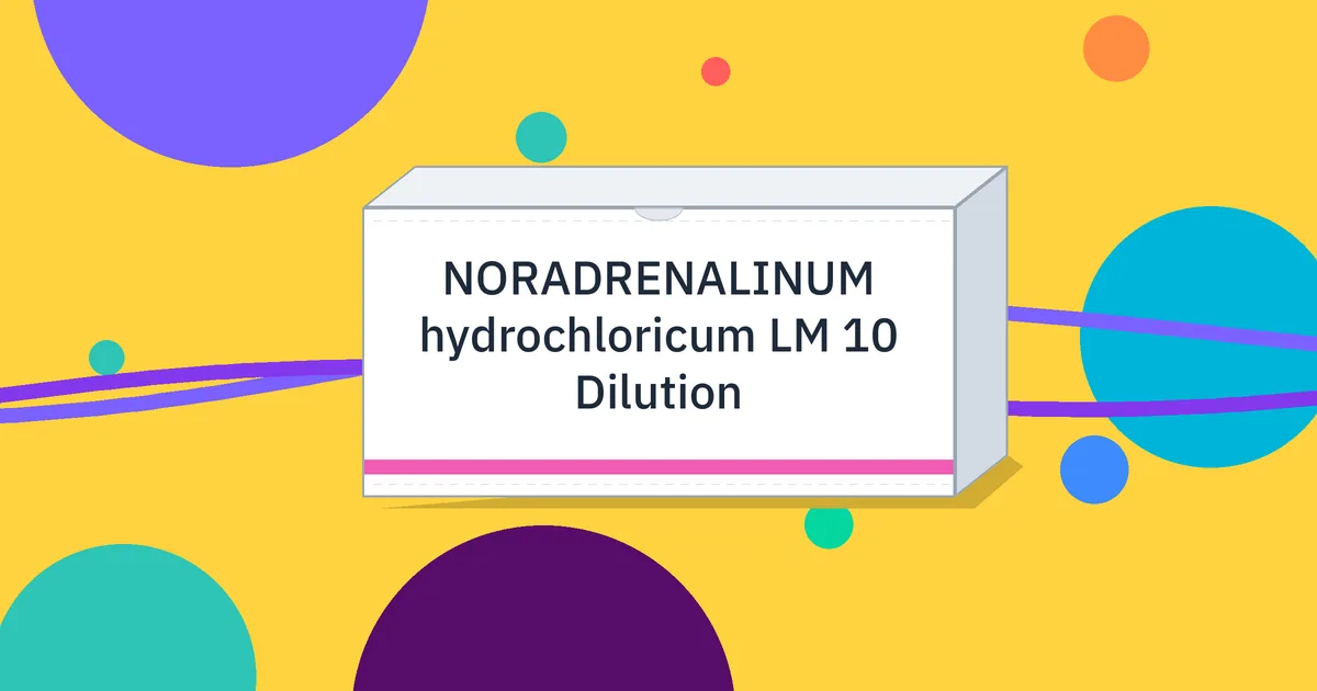 Symbolbild: Packung mit der Aufschrift NORADRENALINUM hydrochloricum LM 10 Dilution (PZN 13620017) – Verfügbarkeit und Bezug in Apotheken in Frankfurt am Main