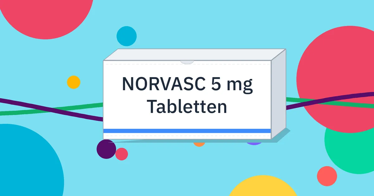 Symbolbild: Packung mit der Aufschrift NORVASC 5 mg Tabletten (PZN 01951097) – Verfügbarkeit und Bezug in Apotheken in Frankfurt am Main