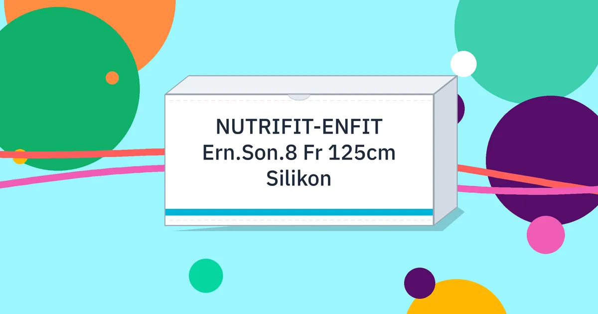 Symbolbild: Packung mit der Aufschrift NUTRIFIT-ENFIT Ern.Son.8 Fr 125cm Silikon (PZN 14186959) – Verfügbarkeit und Bezug in Apotheken in Frankfurt am Main