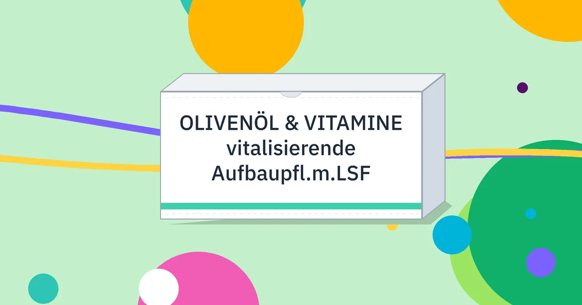 Symbolbild: Packung mit der Aufschrift OLIVENÖL & VITAMINE vitalisierende Aufbaupfl.m.LSF (PZN 10333530) – Verfügbarkeit und Bezug in Apotheken in Frankfurt am Main