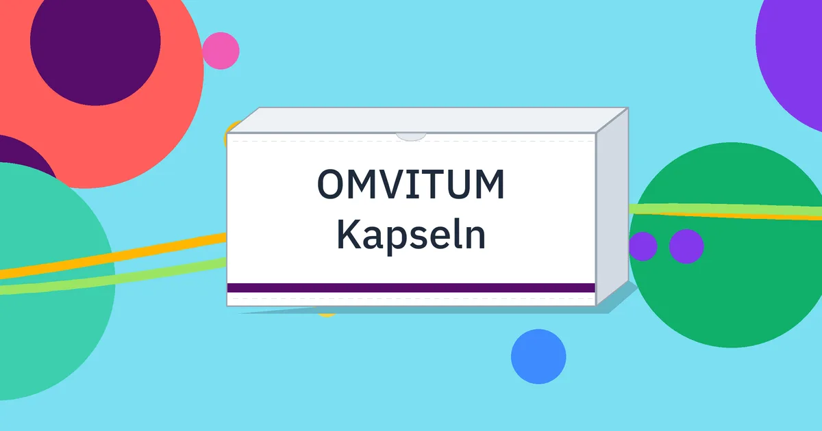 Symbolbild: Packung mit der Aufschrift OMVITUM Kapseln (PZN 11528342) – Verfügbarkeit und Bezug in Apotheken in Frankfurt am Main