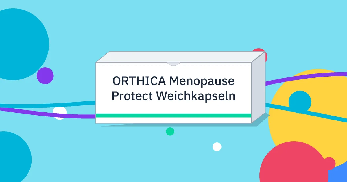 Symbolbild: Packung mit der Aufschrift ORTHICA Menopause Protect Weichkapseln (PZN 13860000) – Verfügbarkeit und Bezug in Apotheken in Frankfurt am Main