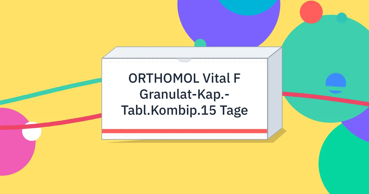 Symbolbild: Packung mit der Aufschrift ORTHOMOL Vital F Granulat-Kap.-Tabl.Kombip.15 Tage (PZN 01319637) – Verfügbarkeit und Bezug in Apotheken in Frankfurt am Main
