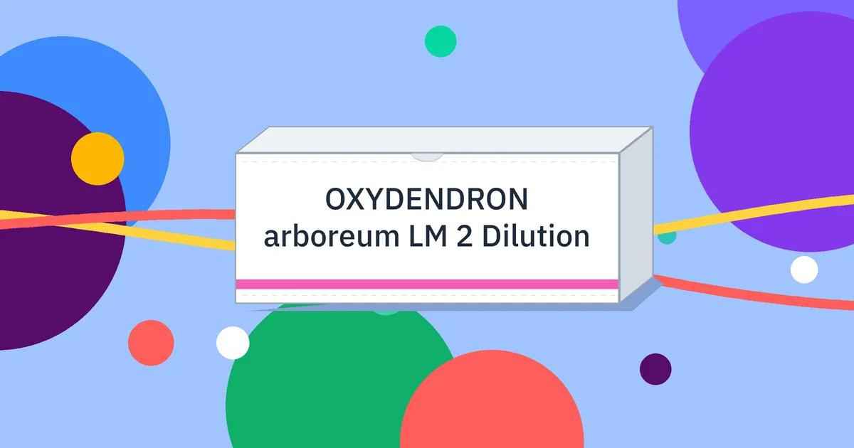 Symbolbild: Packung mit der Aufschrift OXYDENDRON arboreum LM 2 Dilution (PZN 13629277) – Verfügbarkeit und Bezug in Apotheken in Frankfurt am Main