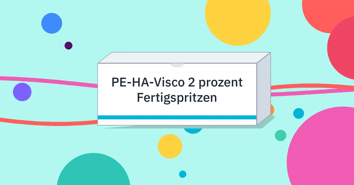 Symbolbild: Packung mit der Aufschrift PE-HA-Visco 2 prozent Fertigspritzen (PZN 08861629) – Verfügbarkeit und Bezug in Apotheken in Frankfurt am Main