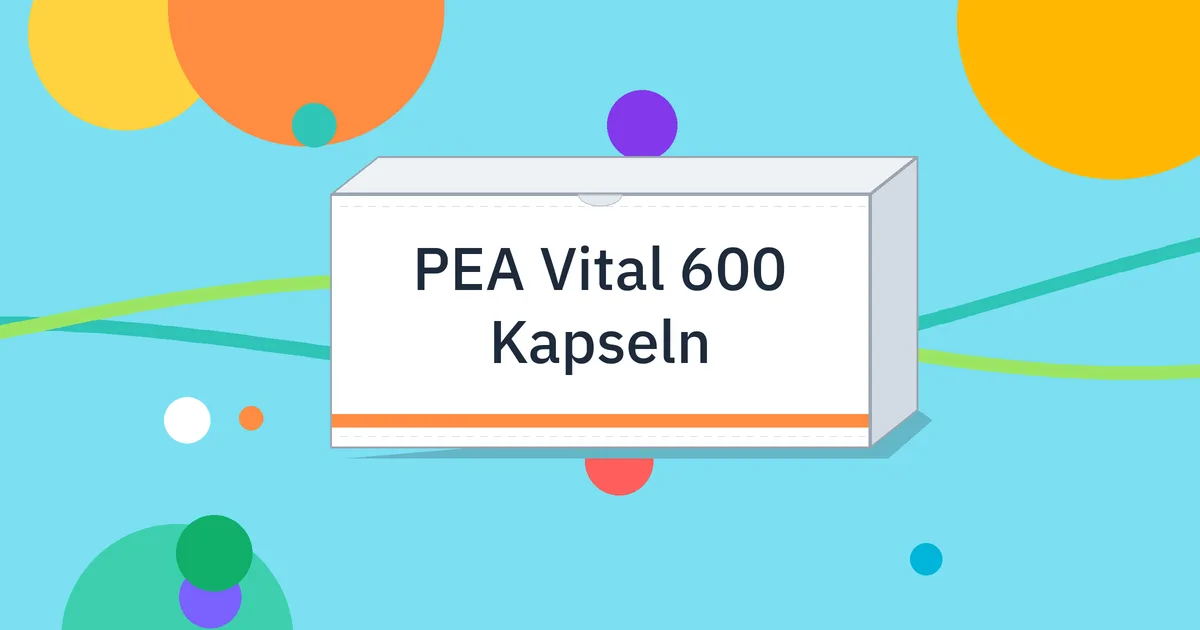 Symbolbild: Packung mit der Aufschrift PEA Vital 600 Kapseln (PZN 18254161) – Verfügbarkeit und Bezug in Apotheken in Frankfurt am Main