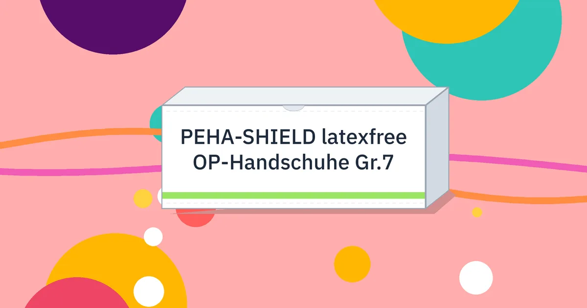 Symbolbild: Packung mit der Aufschrift PEHA-SHIELD latexfree OP-Handschuhe Gr.7 (PZN 10387394) – Verfügbarkeit und Bezug in Apotheken in Frankfurt am Main