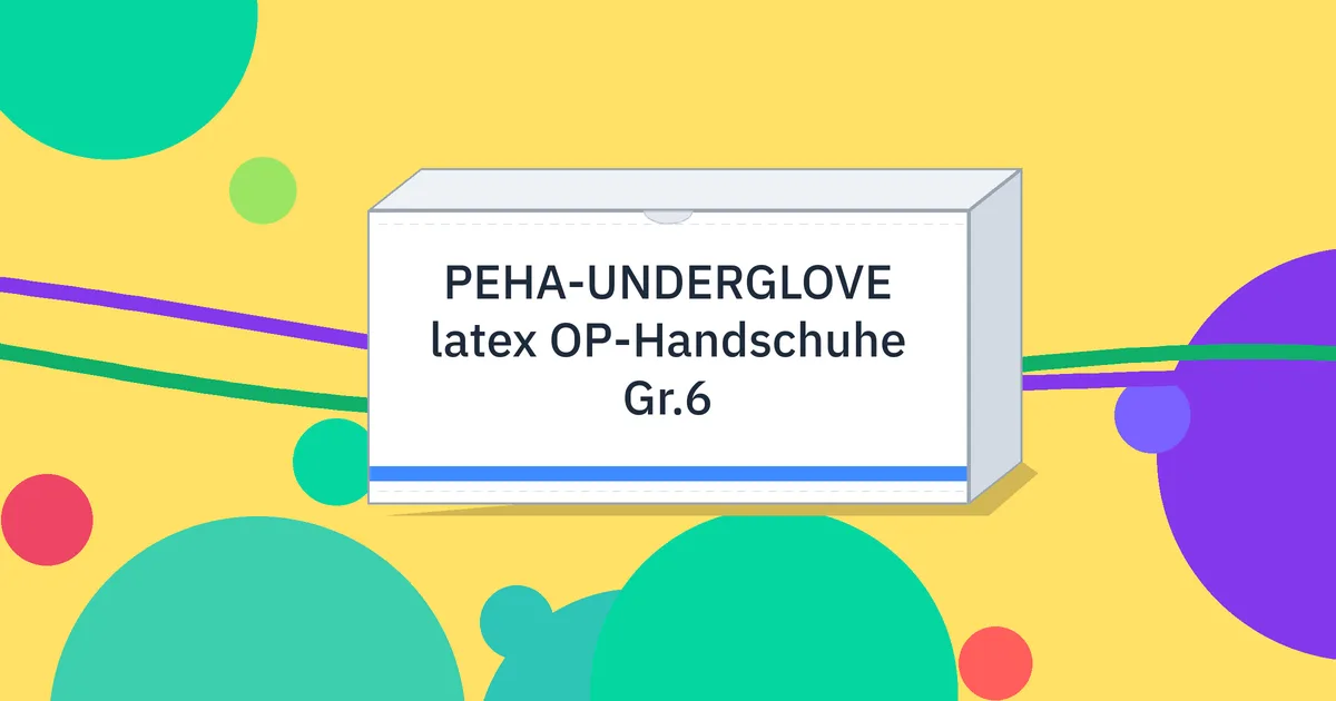 Symbolbild: Packung mit der Aufschrift PEHA-UNDERGLOVE latex OP-Handschuhe Gr.6 (PZN 10387661) – Verfügbarkeit und Bezug in Apotheken in Frankfurt am Main