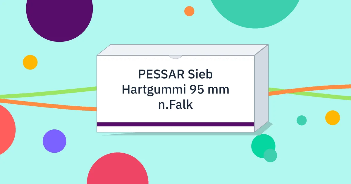 Symbolbild: Packung mit der Aufschrift PESSAR Sieb Hartgummi 95 mm n.Falk (PZN 01734313) – Verfügbarkeit und Bezug in Apotheken in Frankfurt am Main