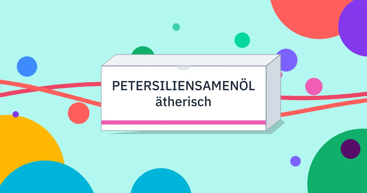 Symbolbild: Packung mit der Aufschrift PETERSILIENSAMENÖL ätherisch (PZN 17157591) – Verfügbarkeit und Bezug in Apotheken in Frankfurt am Main