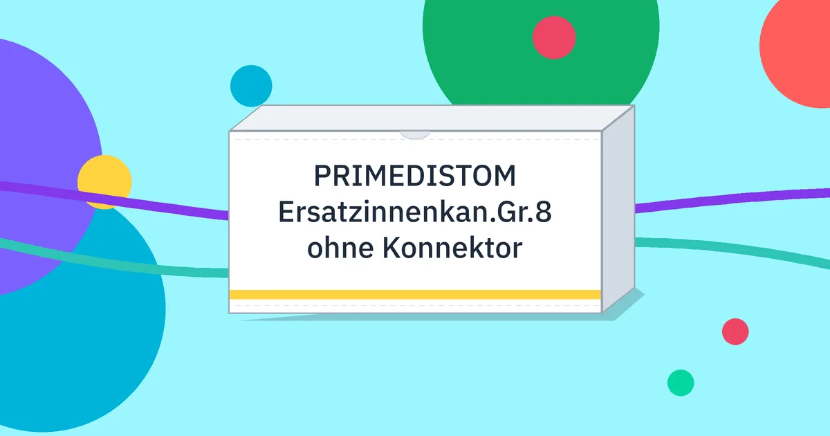 Symbolbild: Packung mit der Aufschrift PRIMEDISTOM Ersatzinnenkan.Gr.8 ohne Konnektor (PZN 10257421) – Verfügbarkeit und Bezug in Apotheken in Frankfurt am Main