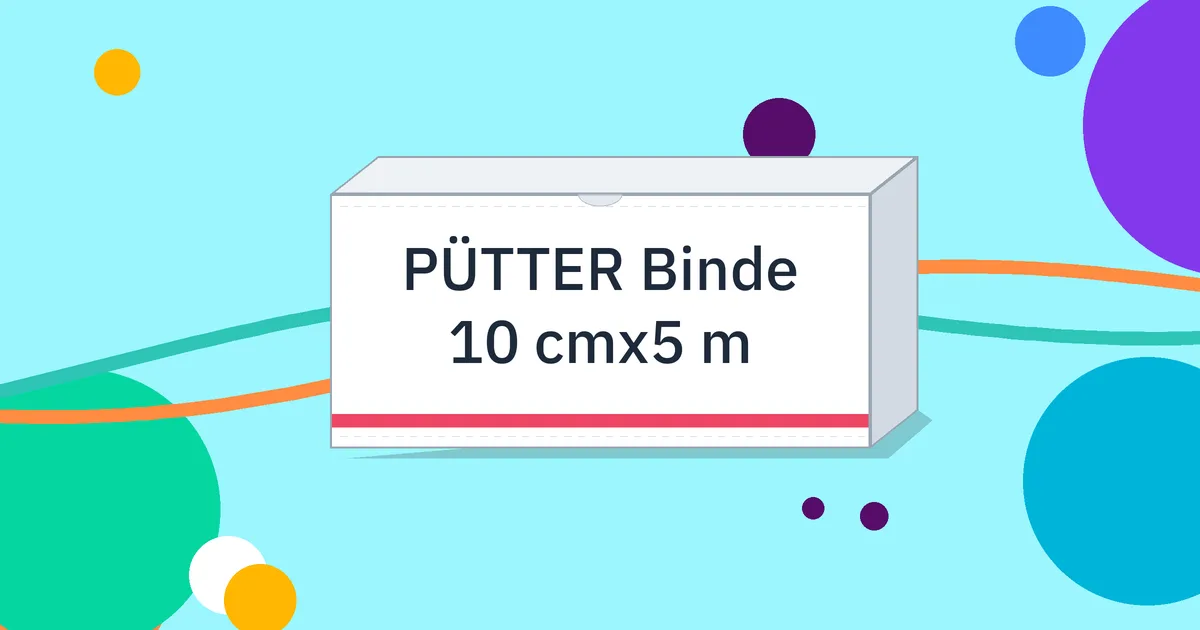 Symbolbild: Packung mit der Aufschrift PÜTTER Binde 10 cmx5 m (PZN 05529774) – Verfügbarkeit und Bezug in Apotheken in Frankfurt am Main