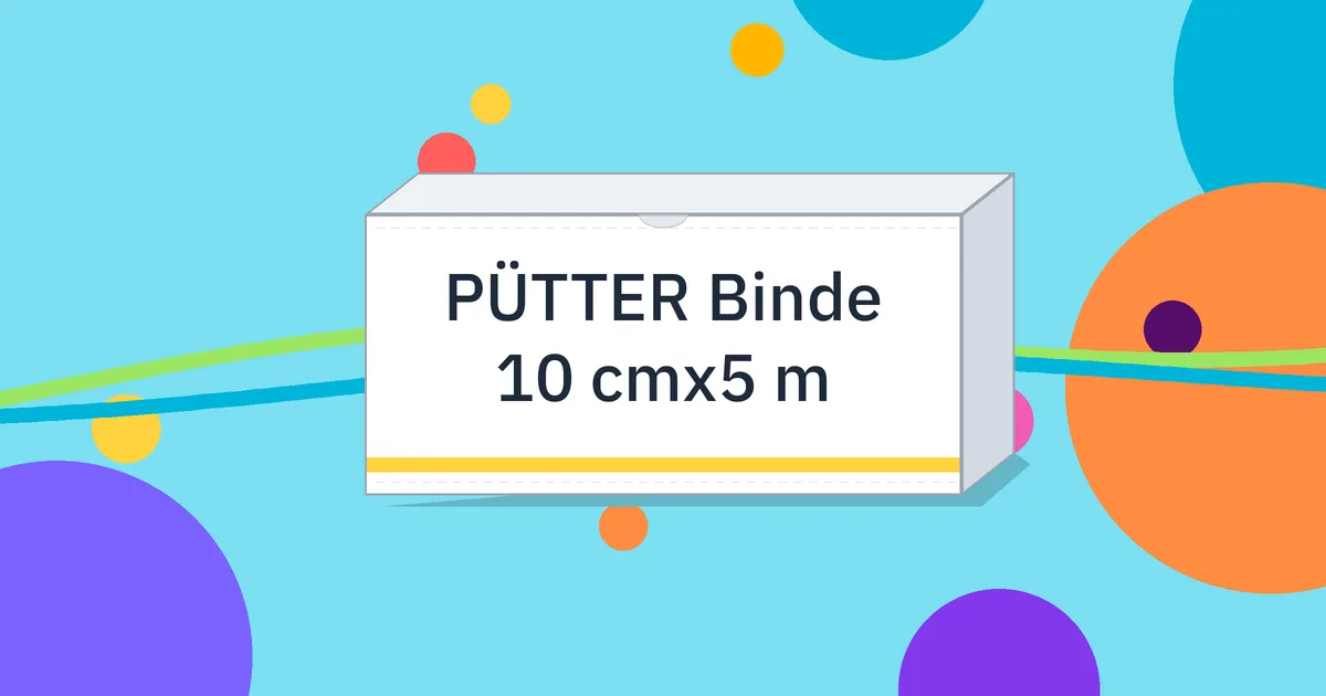 Symbolbild: Packung mit der Aufschrift PÜTTER Binde 10 cmx5 m (PZN 03469217) – Verfügbarkeit und Bezug in Apotheken in Frankfurt am Main