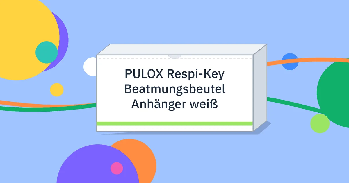 Symbolbild: Packung mit der Aufschrift PULOX Respi-Key Beatmungsbeutel Anhänger weiß (PZN 17668280) – Verfügbarkeit und Bezug in Apotheken in Frankfurt am Main