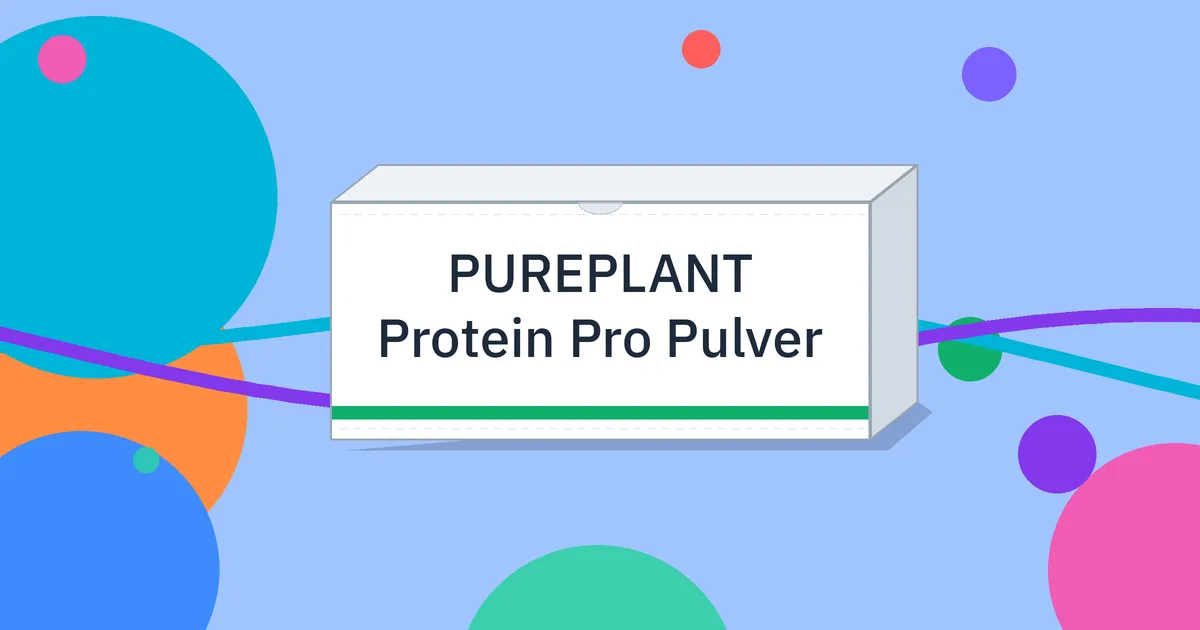 Symbolbild: Packung mit der Aufschrift PUREPLANT Protein Pro Pulver (PZN 19870028) – Verfügbarkeit und Bezug in Apotheken in Frankfurt am Main