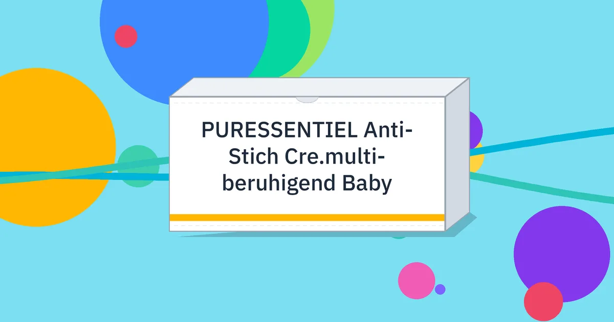 Symbolbild: Packung mit der Aufschrift PURESSENTIEL Anti-Stich Cre.multi-beruhigend Baby (PZN 16021961) – Verfügbarkeit und Bezug in Apotheken in Frankfurt am Main