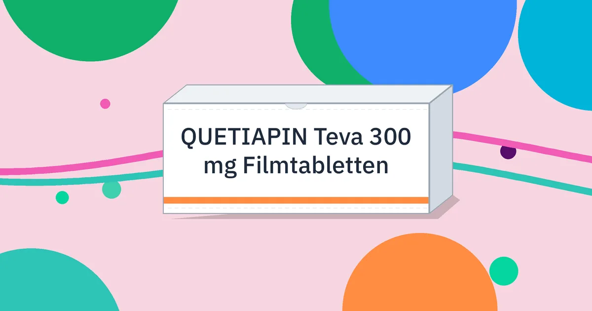 Symbolbild: Packung mit der Aufschrift QUETIAPIN Teva 300 mg Filmtabletten (PZN 18111970) – Verfügbarkeit und Bezug in Apotheken in Frankfurt am Main