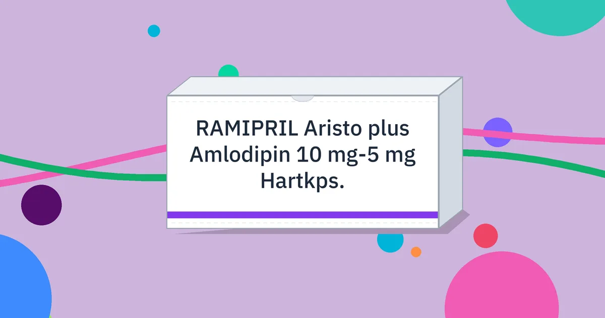 Symbolbild: Packung mit der Aufschrift RAMIPRIL Aristo plus Amlodipin 10 mg-5 mg Hartkps. (PZN 13880416) – Verfügbarkeit und Bezug in Apotheken in Frankfurt am Main