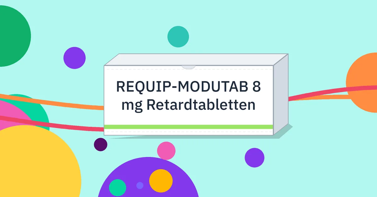 Symbolbild: Packung mit der Aufschrift REQUIP-MODUTAB 8 mg Retardtabletten (PZN 11711187) – Verfügbarkeit und Bezug in Apotheken in Frankfurt am Main