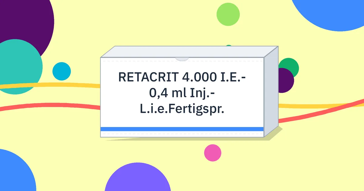 Symbolbild: Packung mit der Aufschrift RETACRIT 4.000 I.E.-0,4 ml Inj.-L.i.e.Fertigspr. (PZN 11367620) – Verfügbarkeit und Bezug in Apotheken in Frankfurt am Main