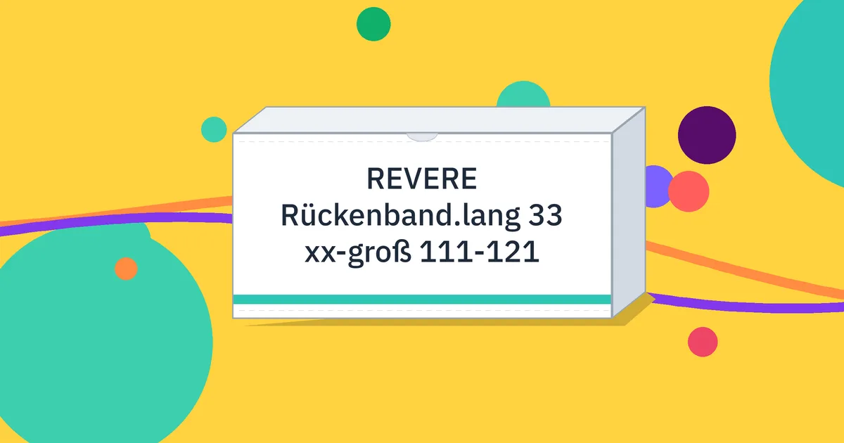 Symbolbild: Packung mit der Aufschrift REVERE Rückenband.lang 33 xx-groß 111-121 (PZN 04498066) – Verfügbarkeit und Bezug in Apotheken in Frankfurt am Main