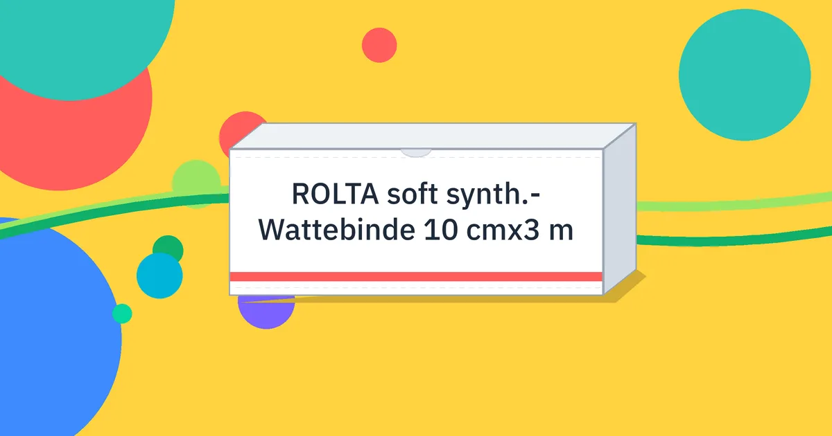 Symbolbild: Packung mit der Aufschrift ROLTA soft synth.-Wattebinde 10 cmx3 m (PZN 16205425) – Verfügbarkeit und Bezug in Apotheken in Frankfurt am Main