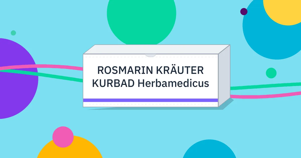 Symbolbild: Packung mit der Aufschrift ROSMARIN KRÄUTER KURBAD Herbamedicus (PZN 00133304) – Verfügbarkeit und Bezug in Apotheken in Frankfurt am Main