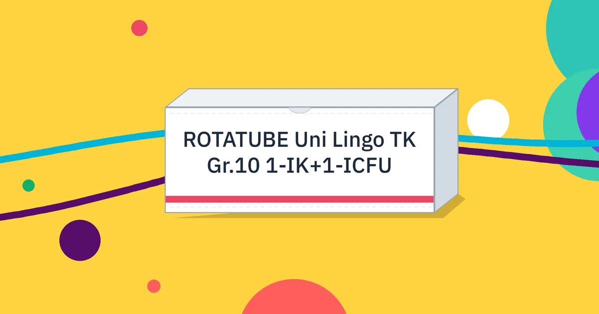 Symbolbild: Packung mit der Aufschrift ROTATUBE Uni Lingo TK Gr.10 1-IK+1-ICFU (PZN 20925711) – Verfügbarkeit und Bezug in Apotheken in Frankfurt am Main