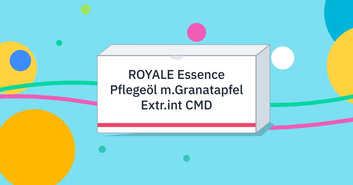 Symbolbild: Packung mit der Aufschrift ROYALE Essence Pflegeöl m.Granatapfel Extr.int CMD (PZN 11612048) – Verfügbarkeit und Bezug in Apotheken in Frankfurt am Main