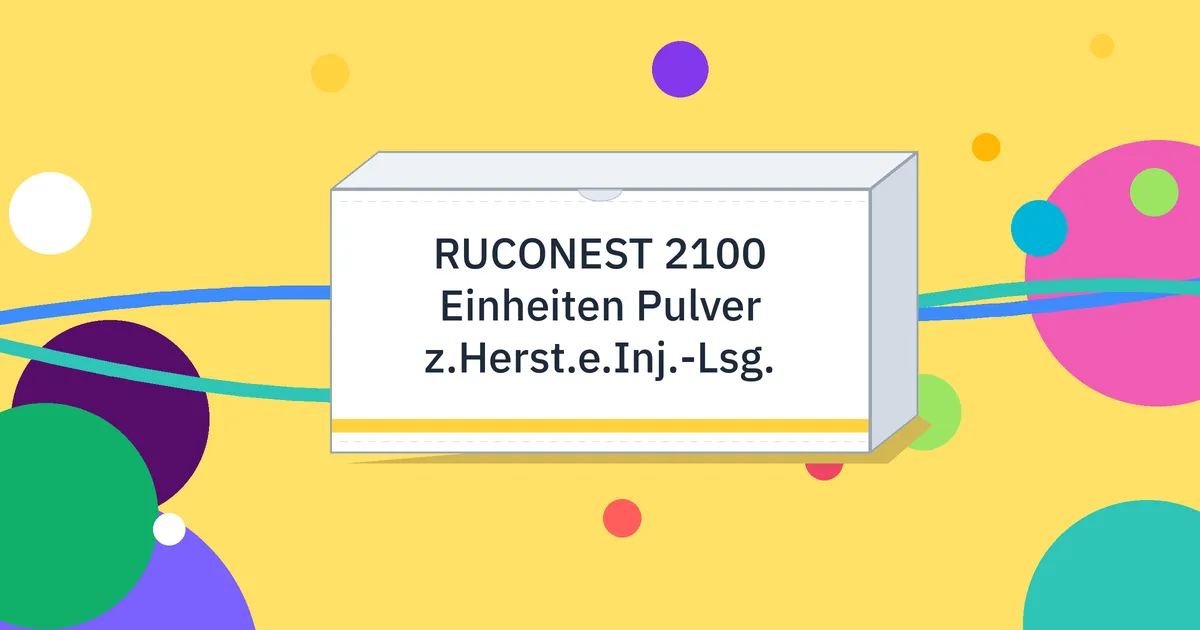 Symbolbild: Packung mit der Aufschrift RUCONEST 2100 Einheiten Pulver z.Herst.e.Inj.-Lsg. (PZN 06911398) – Verfügbarkeit und Bezug in Apotheken in Frankfurt am Main