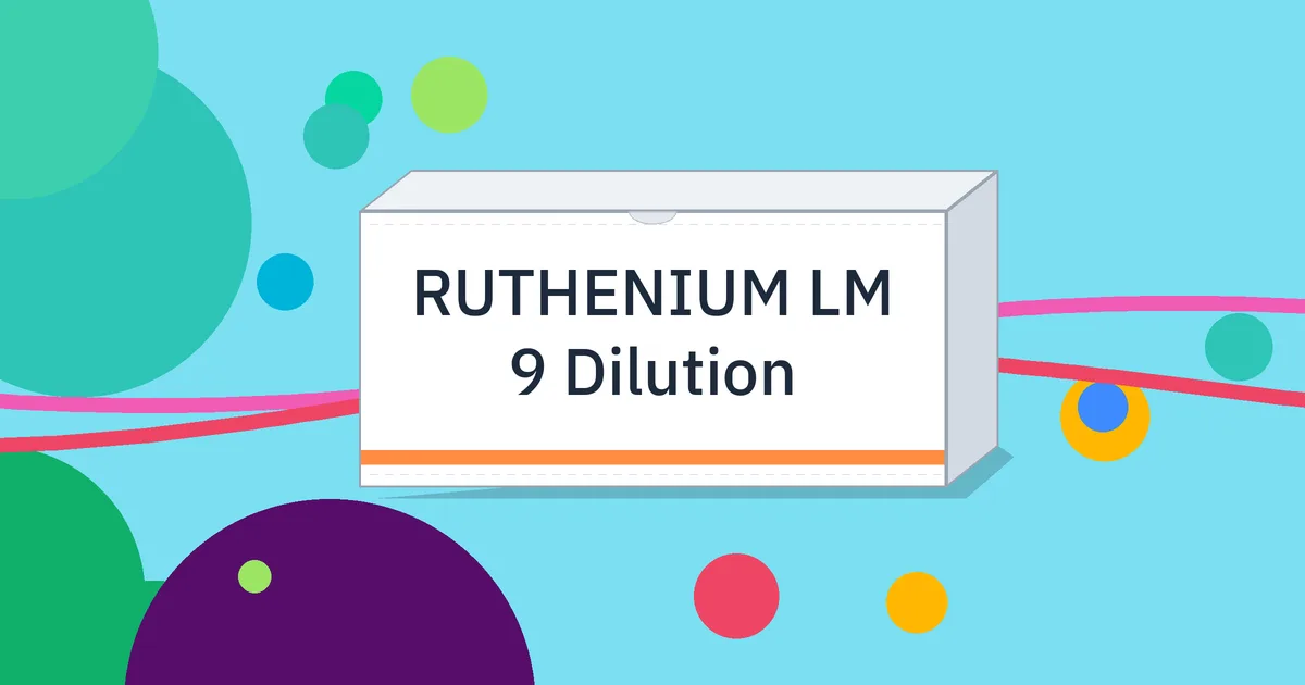 Symbolbild: Packung mit der Aufschrift RUTHENIUM LM 9 Dilution (PZN 13174109) – Verfügbarkeit und Bezug in Apotheken in Frankfurt am Main