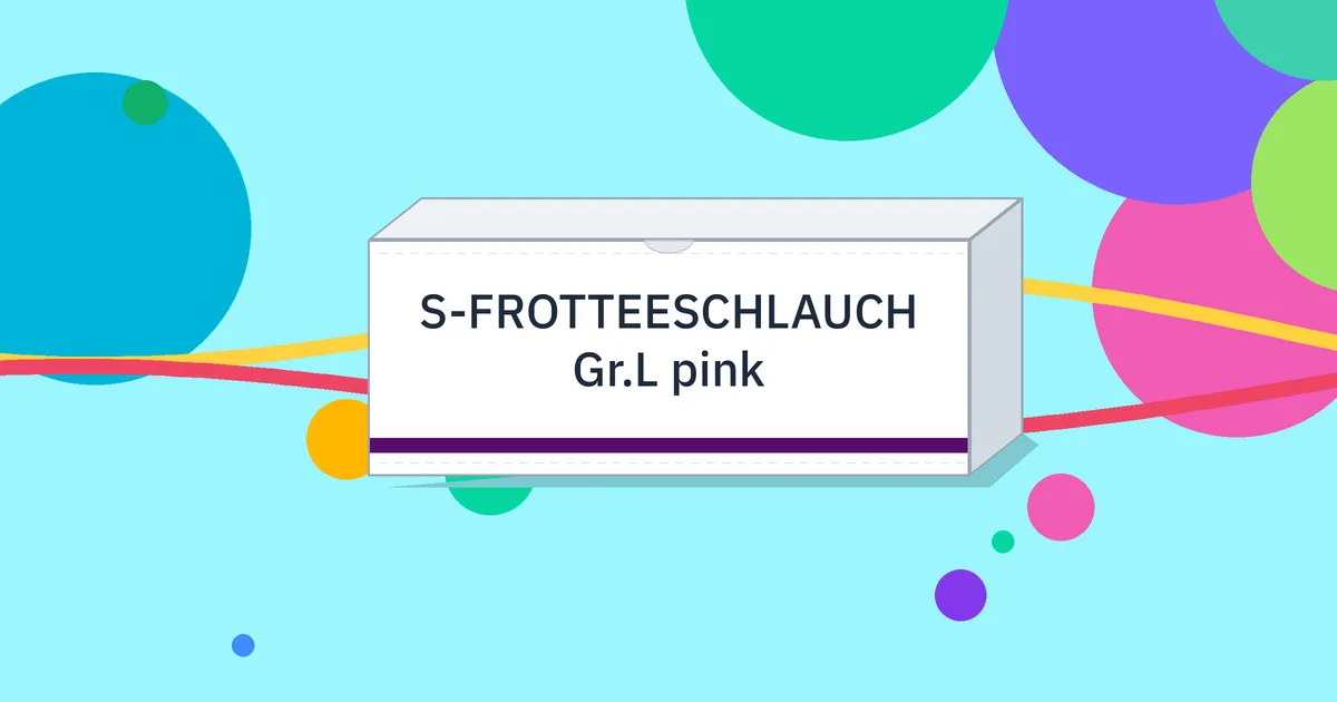 Symbolbild: Packung mit der Aufschrift S-FROTTEESCHLAUCH Gr.L pink (PZN 18172397) – Verfügbarkeit und Bezug in Apotheken in Frankfurt am Main