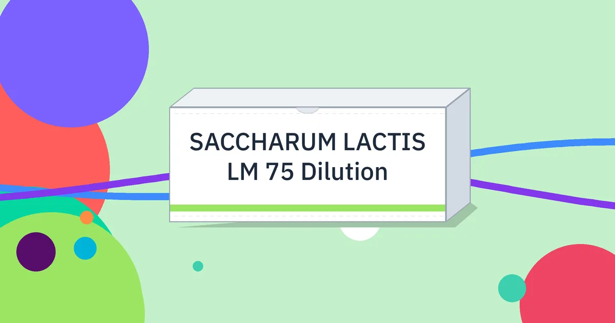 Symbolbild: Packung mit der Aufschrift SACCHARUM LACTIS LM 75 Dilution (PZN 13176953) – Verfügbarkeit und Bezug in Apotheken in Frankfurt am Main