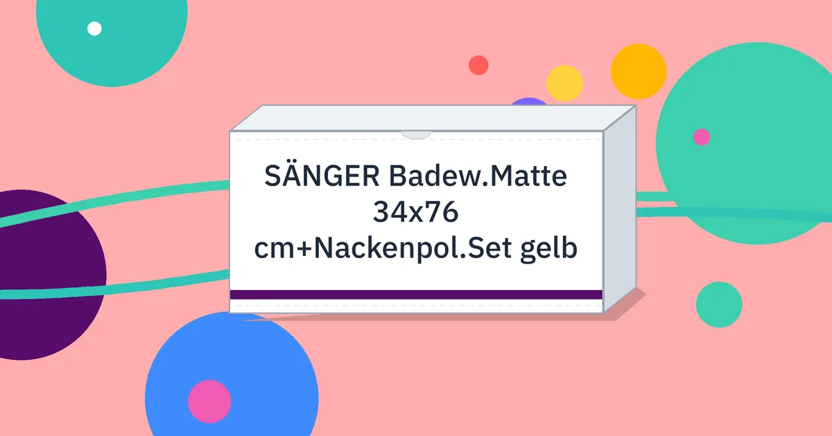 Symbolbild: Packung mit der Aufschrift SÄNGER Badew.Matte 34x76 cm+Nackenpol.Set gelb (PZN 04115510) – Verfügbarkeit und Bezug in Apotheken in Frankfurt am Main