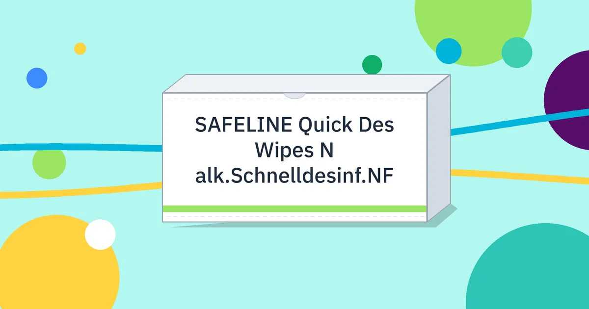 Symbolbild: Packung mit der Aufschrift SAFELINE Quick Des Wipes N alk.Schnelldesinf.NF (PZN 17622680) – Verfügbarkeit und Bezug in Apotheken in Frankfurt am Main