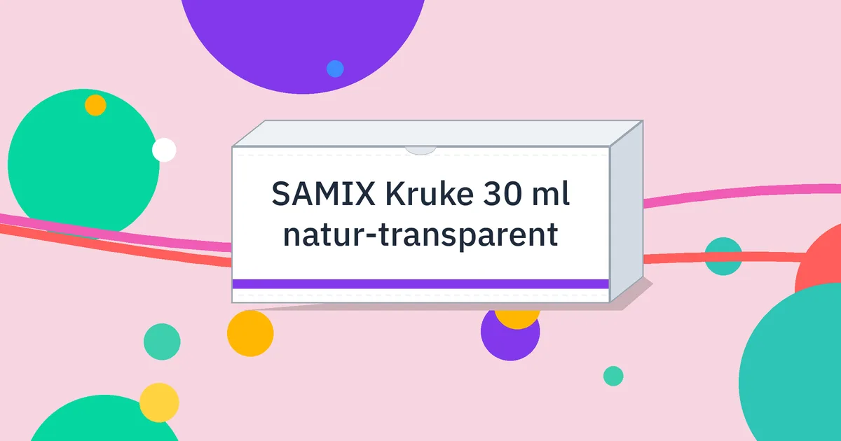 Symbolbild: Packung mit der Aufschrift SAMIX Kruke 30 ml natur-transparent (PZN 19987724) – Verfügbarkeit und Bezug in Apotheken in Frankfurt am Main