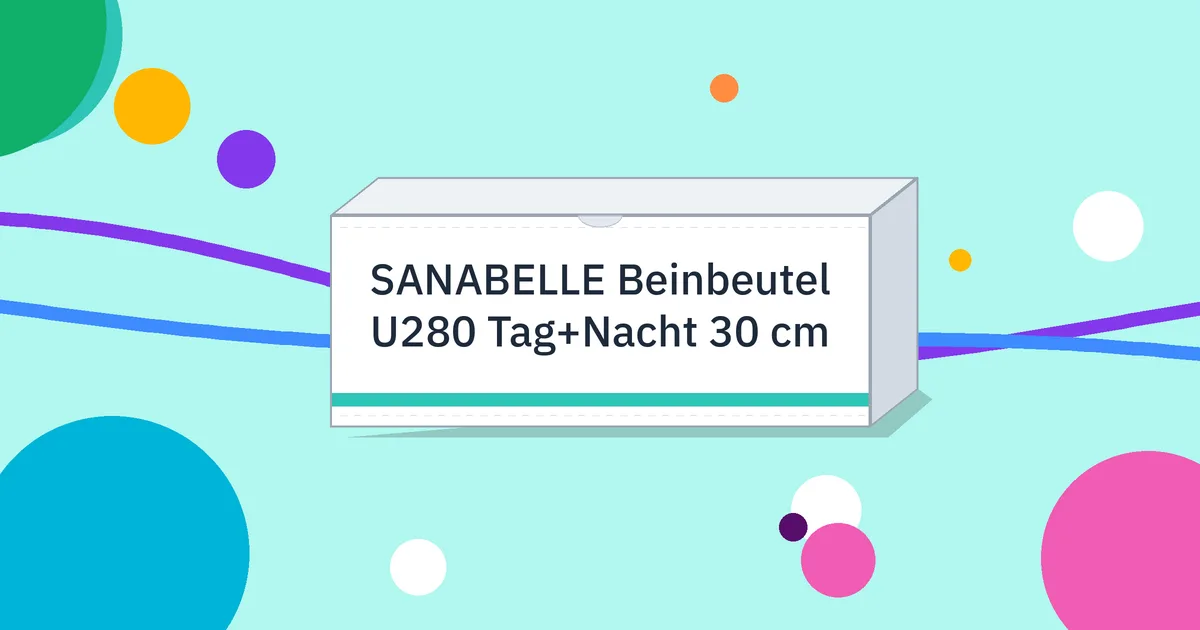 Symbolbild: Packung mit der Aufschrift SANABELLE Beinbeutel U280 Tag+Nacht 30 cm (PZN 10268353) – Verfügbarkeit und Bezug in Apotheken in Frankfurt am Main