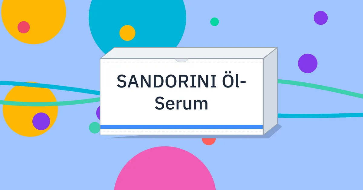Symbolbild: Packung mit der Aufschrift SANDORINI Öl-Serum (PZN 18854895) – Verfügbarkeit und Bezug in Apotheken in Frankfurt am Main