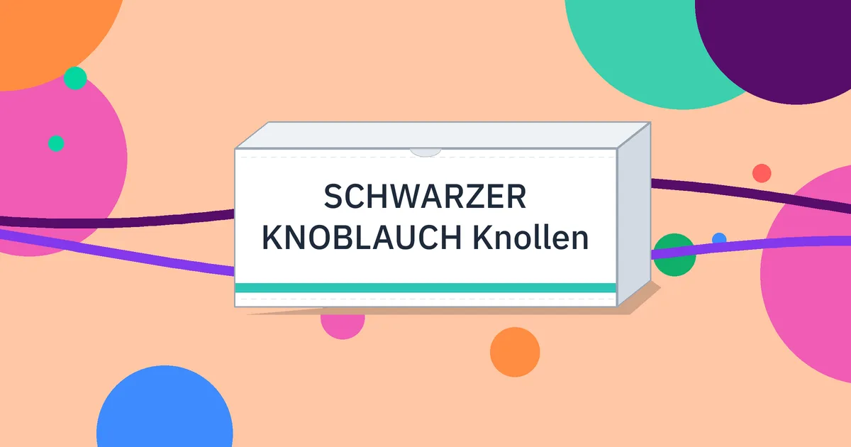 Symbolbild: Packung mit der Aufschrift SCHWARZER KNOBLAUCH Knollen (PZN 19231618) – Verfügbarkeit und Bezug in Apotheken in Frankfurt am Main
