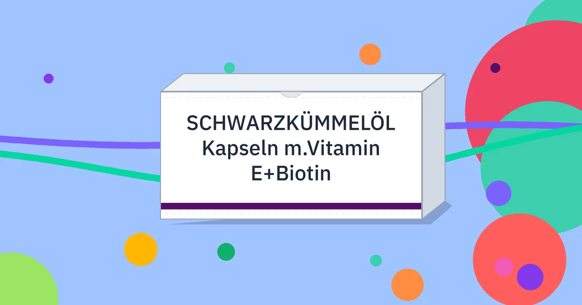 Symbolbild: Packung mit der Aufschrift SCHWARZKÜMMELÖL Kapseln m.Vitamin E+Biotin (PZN 13576635) – Verfügbarkeit und Bezug in Apotheken in Frankfurt am Main