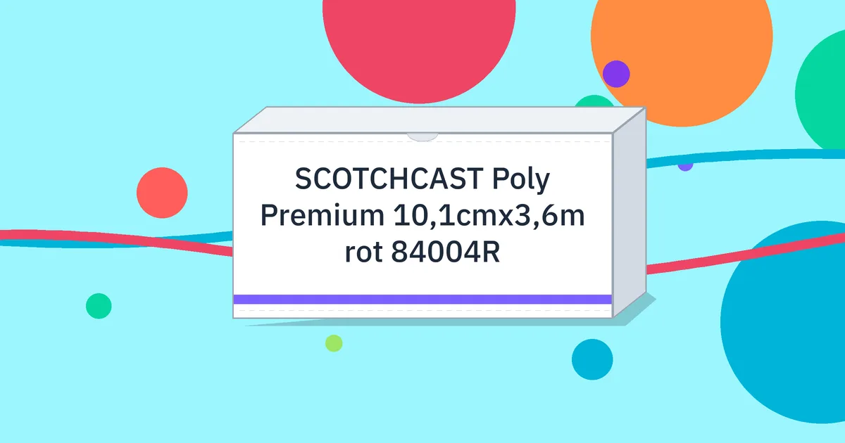Symbolbild: Packung mit der Aufschrift SCOTCHCAST Poly Premium 10,1cmx3,6m rot 84004R (PZN 10082714) – Verfügbarkeit und Bezug in Apotheken in Frankfurt am Main
