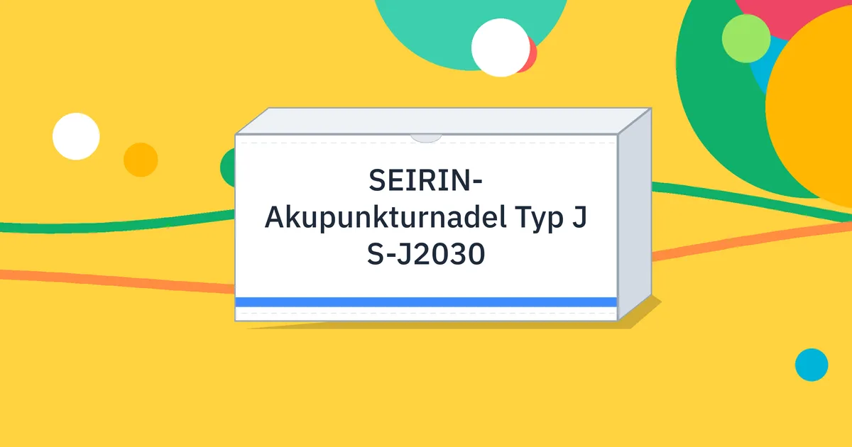 Symbolbild: Packung mit der Aufschrift SEIRIN-Akupunkturnadel Typ J S-J2030 (PZN 04959774) – Verfügbarkeit und Bezug in Apotheken in Frankfurt am Main