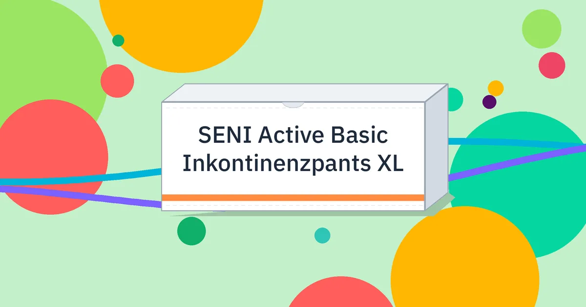 Symbolbild: Packung mit der Aufschrift SENI Active Basic Inkontinenzpants XL (PZN 17400175) – Verfügbarkeit und Bezug in Apotheken in Frankfurt am Main